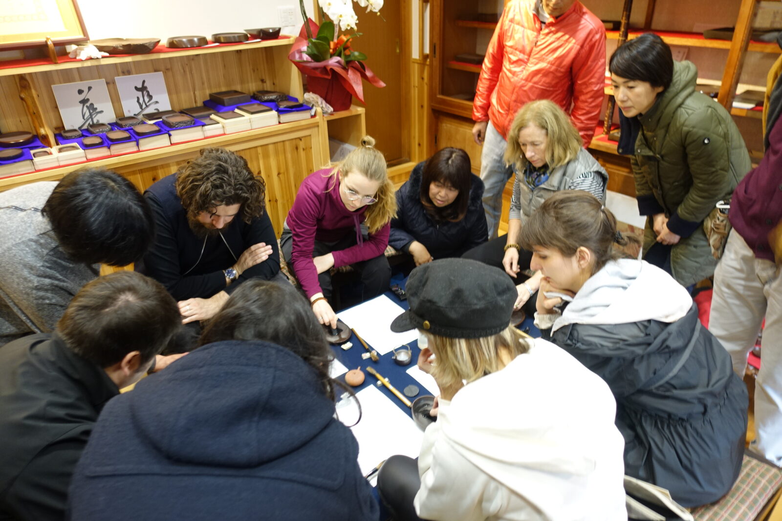 Experience calligraphy using an Akama inkstone - Heartland Japan